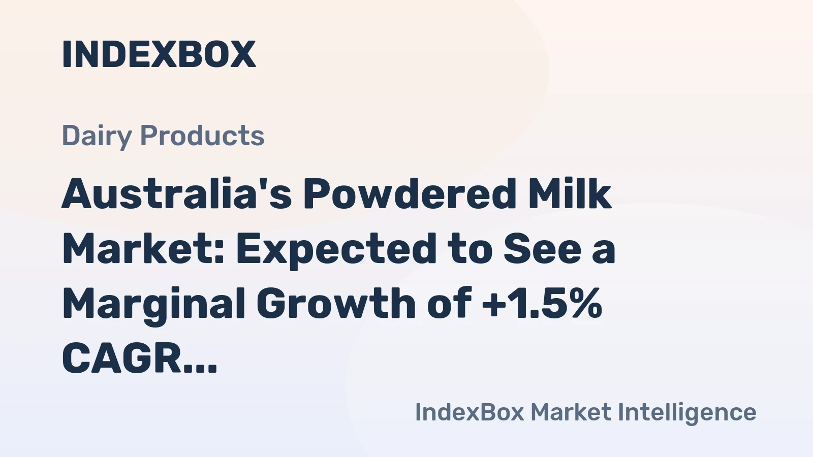 Australia's Powdered Milk Market: Expected to See a Marginal Growth of +1.5% CAGR from 2024 to 2035