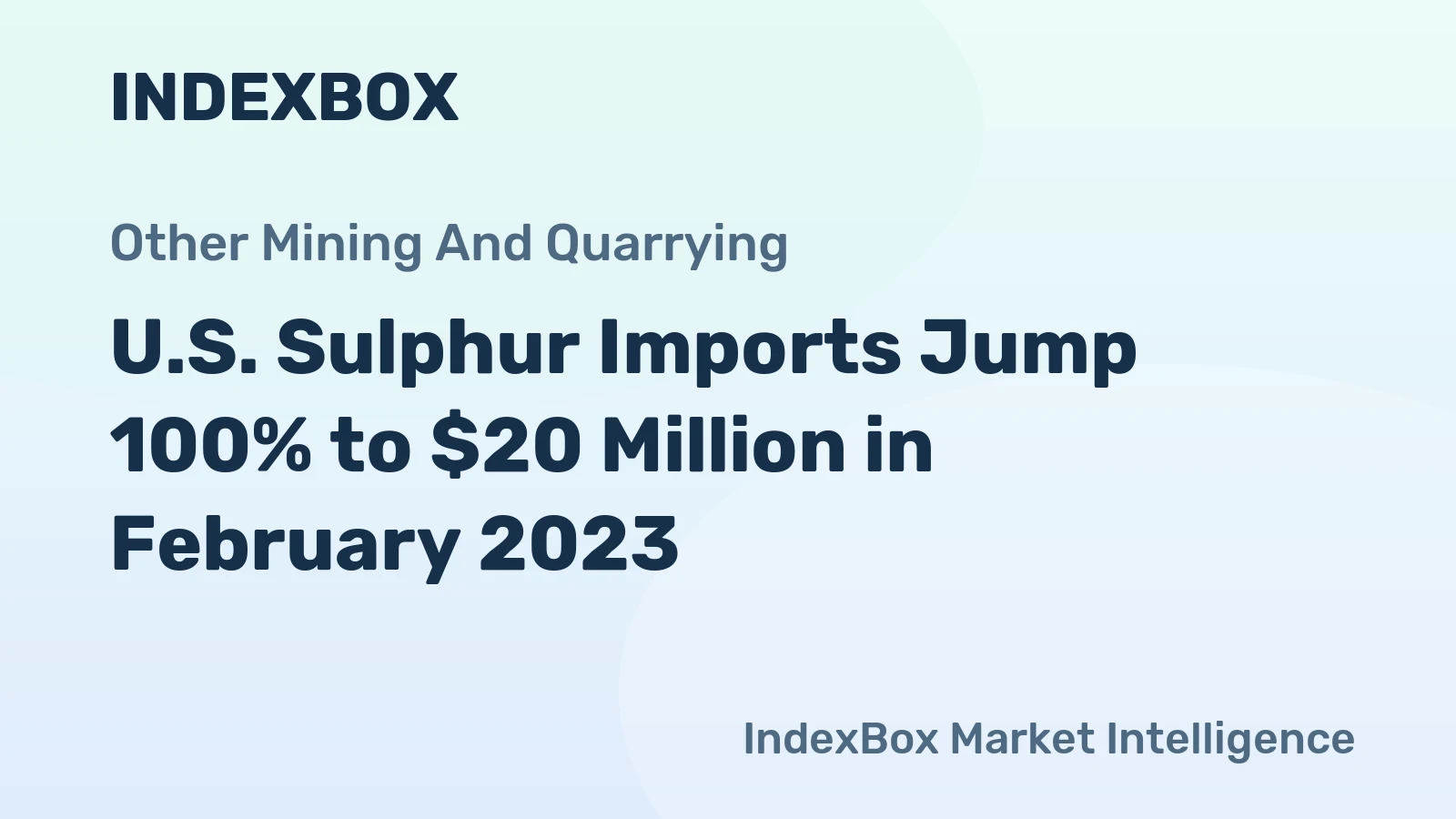 U.S. Sulphur Imports Jump 100% to $20 Million in February 2023