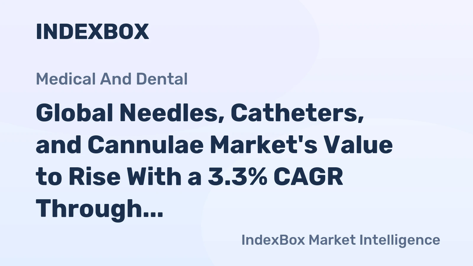 Global Needles, Catheters, and Cannulae Market's Value to Rise With a 3.3% CAGR Through 2035