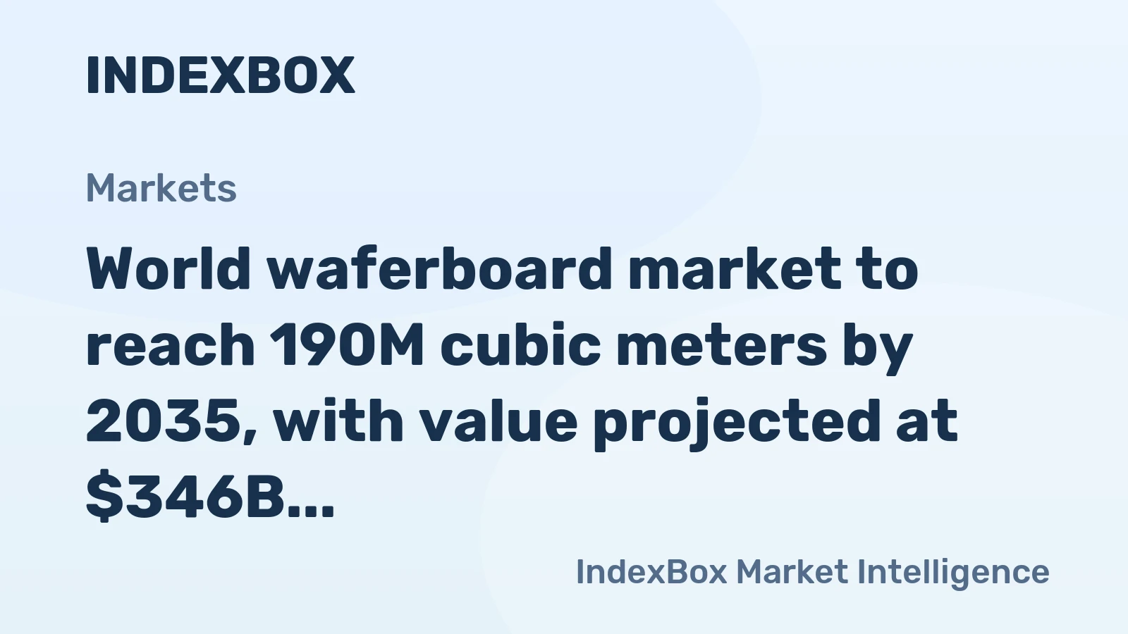 World waferboard market to reach 190M cubic meters by 2035, with value projected at $346B despite a slight decline.