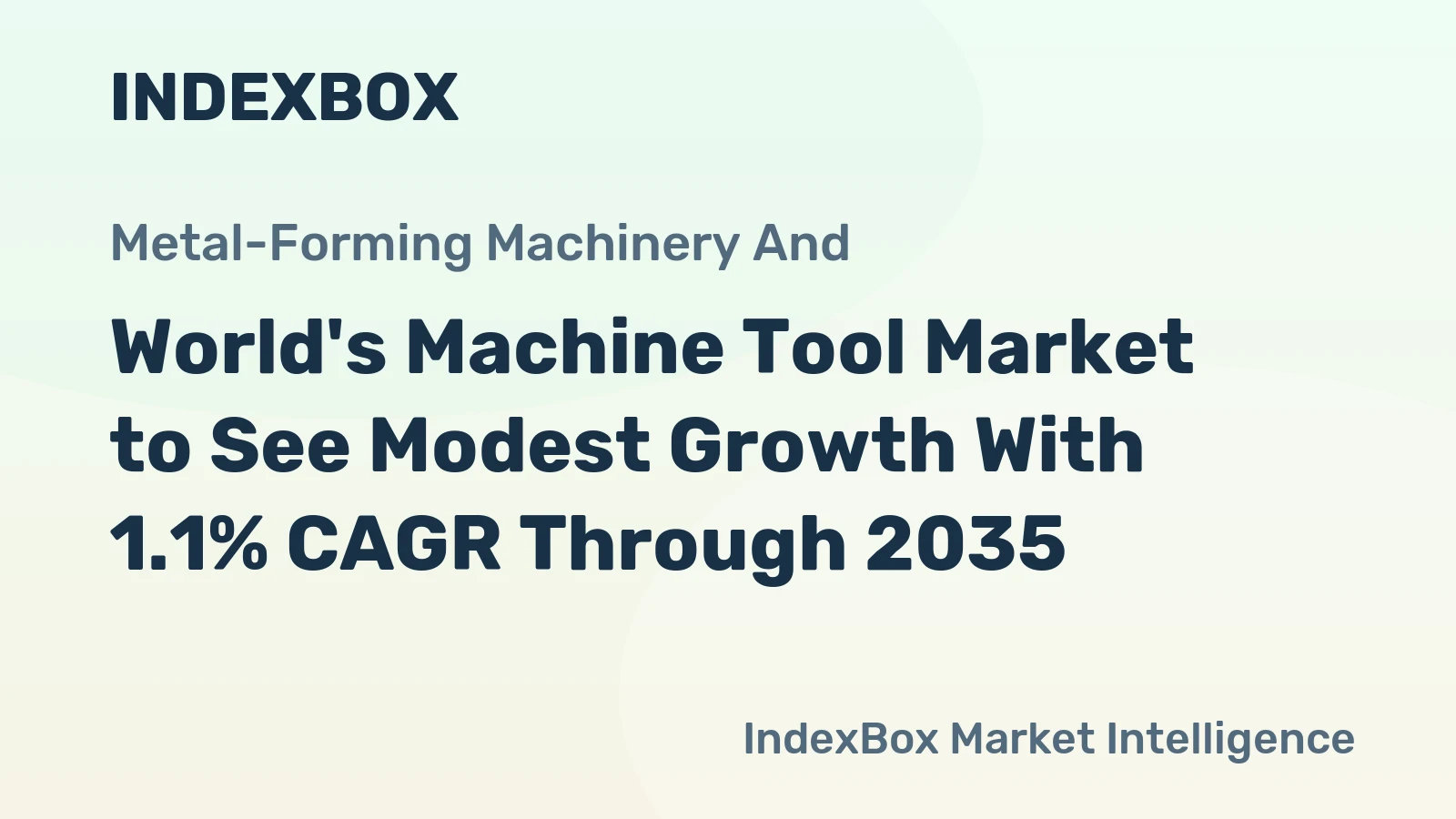 World's Machine Tool Market to See Modest Growth With 1.1% CAGR Through 2035