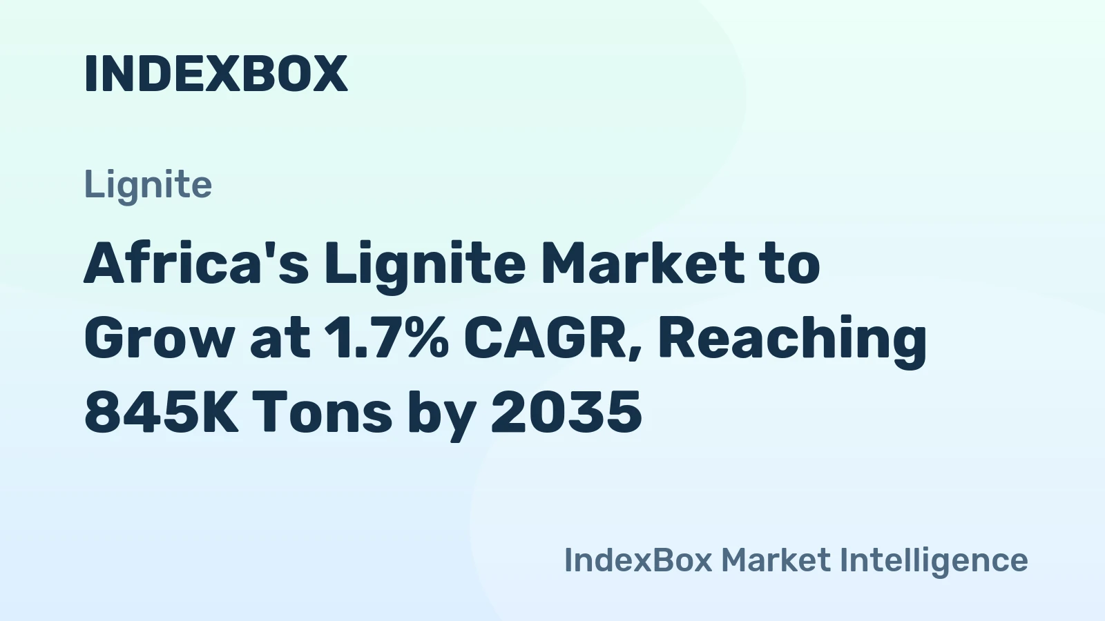 Africa's Lignite Market to Grow at 1.7% CAGR, Reaching 845K Tons by 2035
