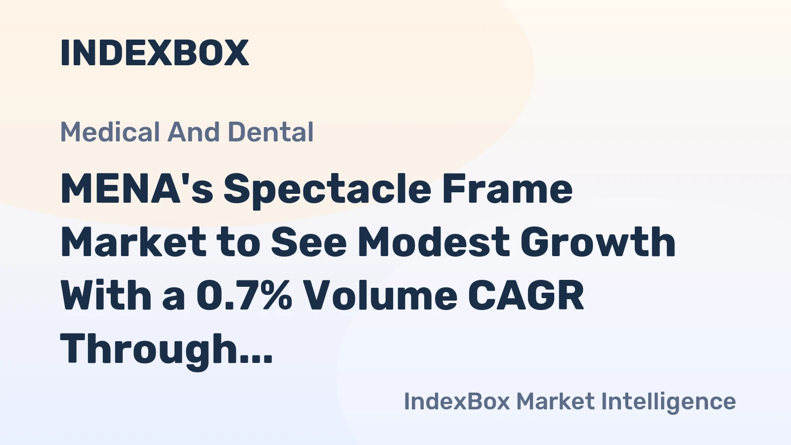 MENA's Spectacle Frame Market to See Modest Growth With a 0.7% Volume CAGR Through 2035