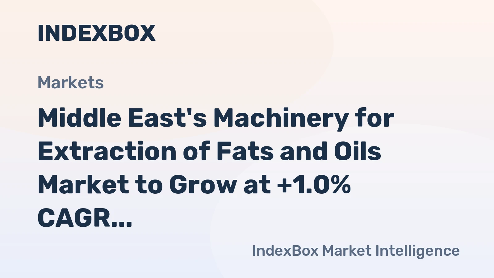 Middle East's Machinery for Extraction of Fats and Oils Market to Grow at +1.0% CAGR, Reaching 21K Units by 2035