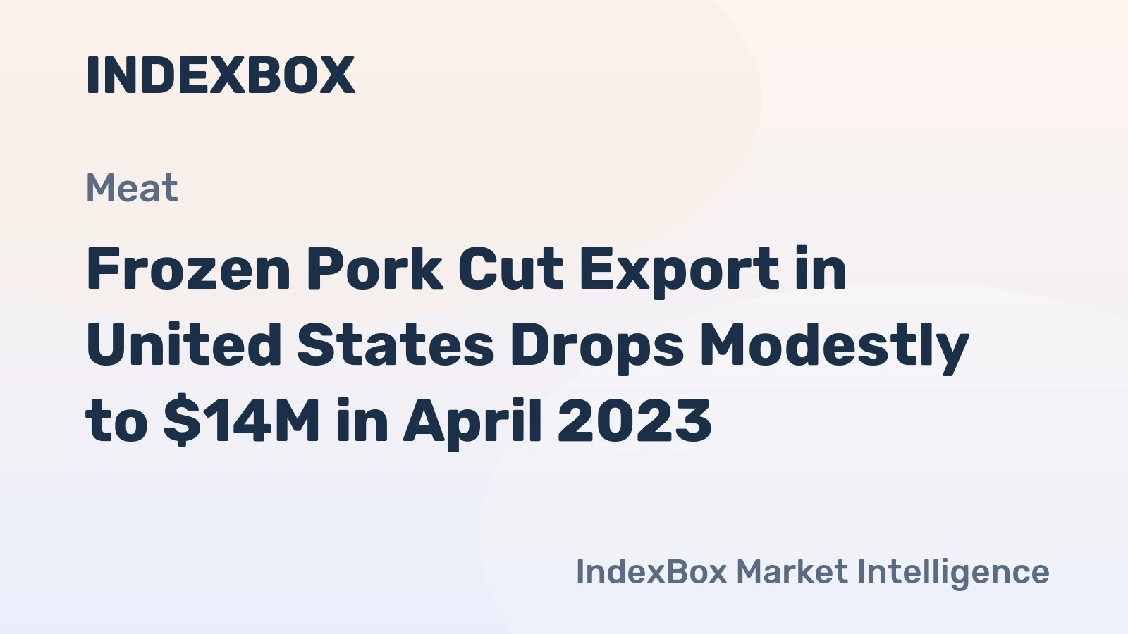 Frozen Pork Cut Export in United States Drops Modestly to $14M in April 2023