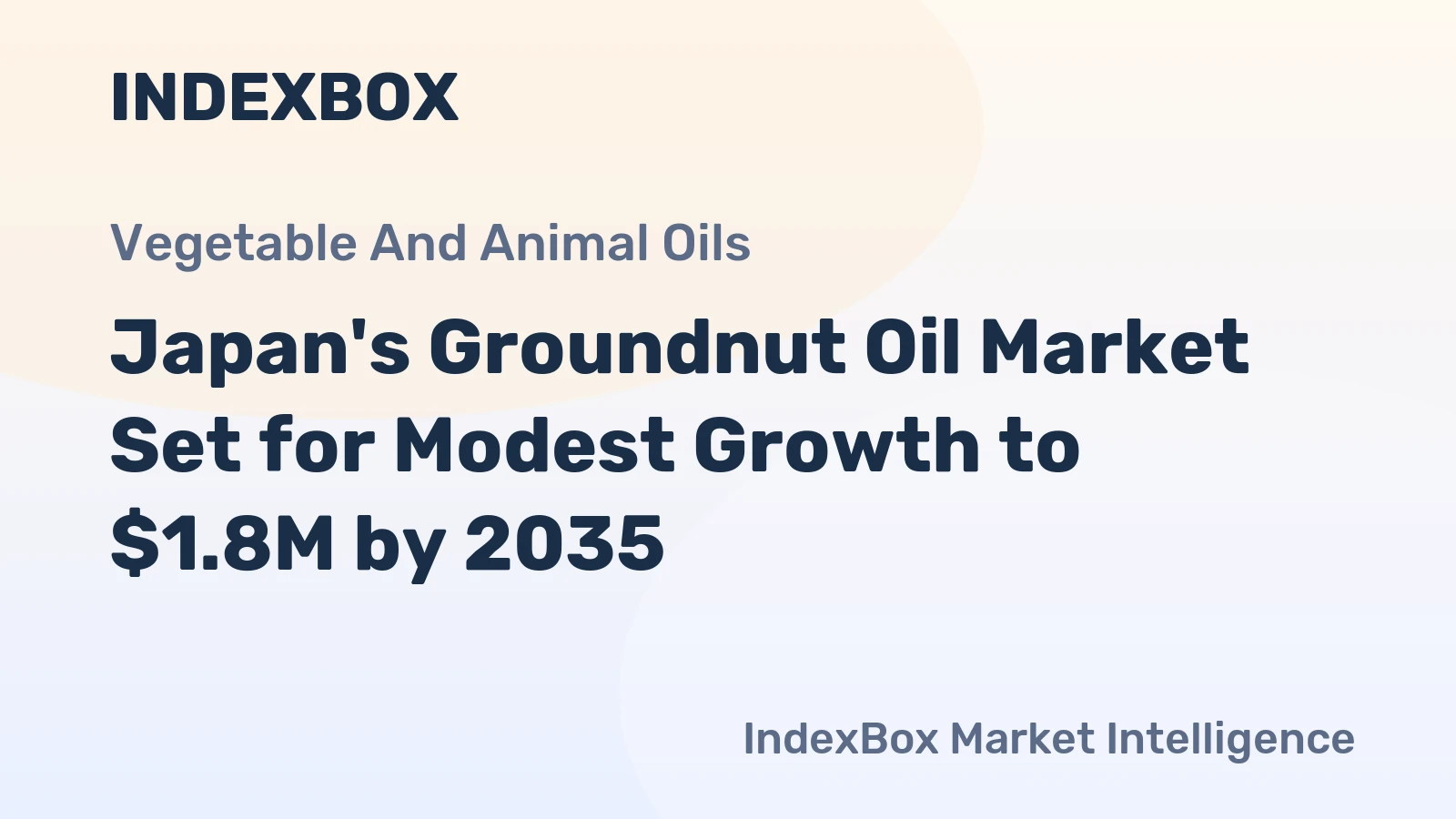 Japan's Groundnut Oil Market Set for Modest Growth to $1.8M by 2035