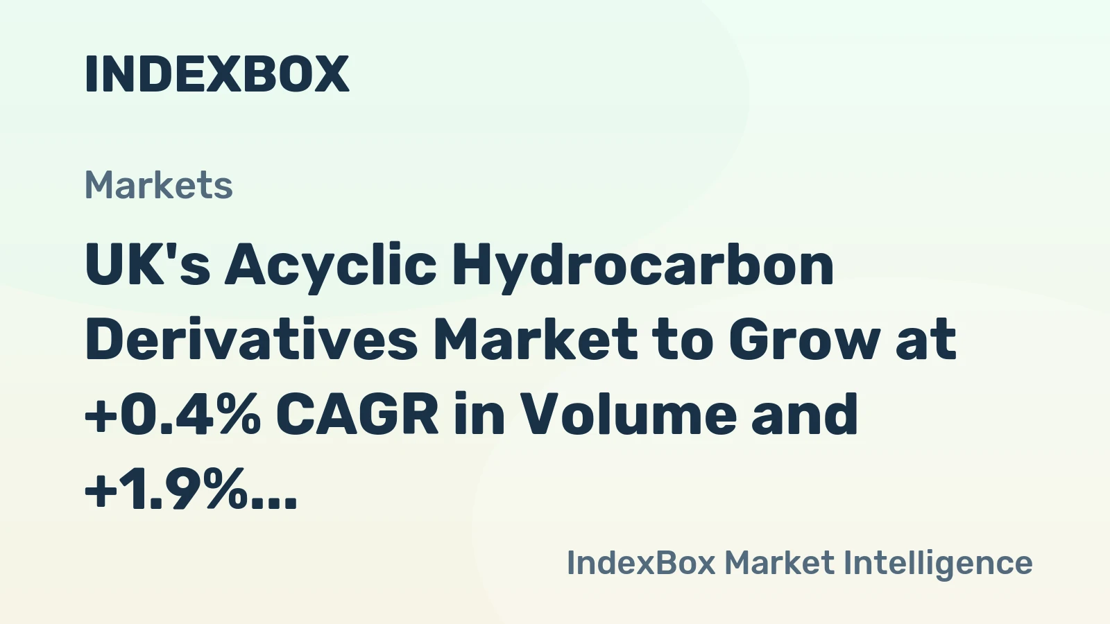 UK's Acyclic Hydrocarbon Derivatives Market to Grow at +0.4% CAGR in Volume and +1.9% CAGR in Value by 2035