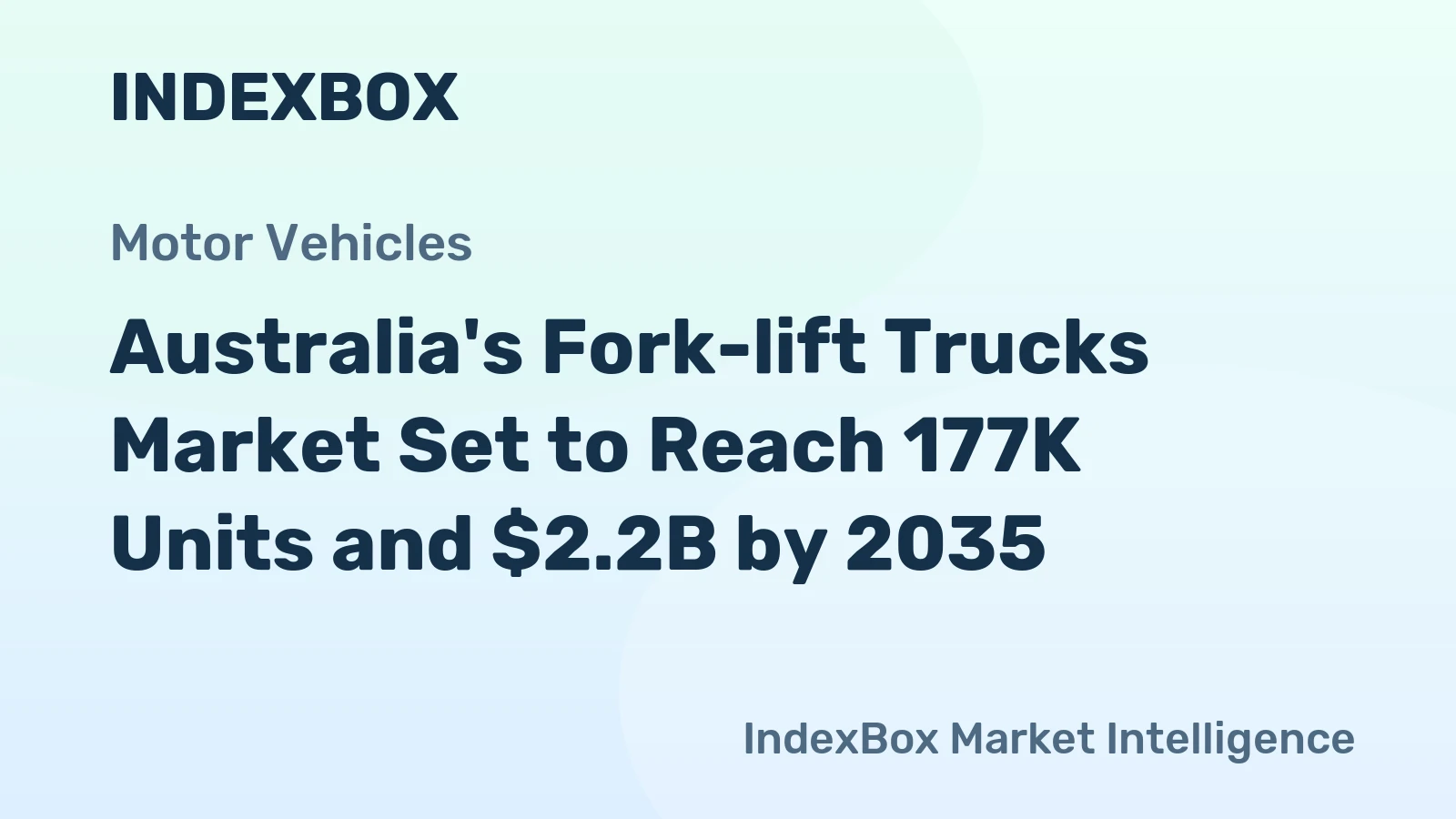 Australia's Fork-lift Trucks Market Set to Reach 177K Units and $2.2B by 2035