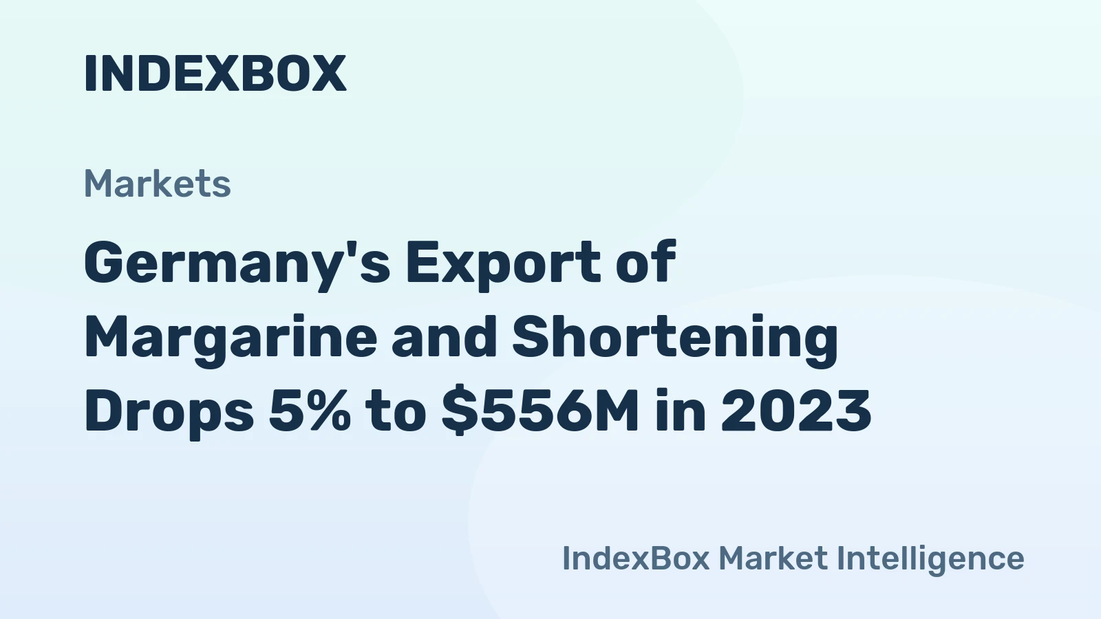 Germany's Export of Margarine and Shortening Drops 5% to $556M in 2023