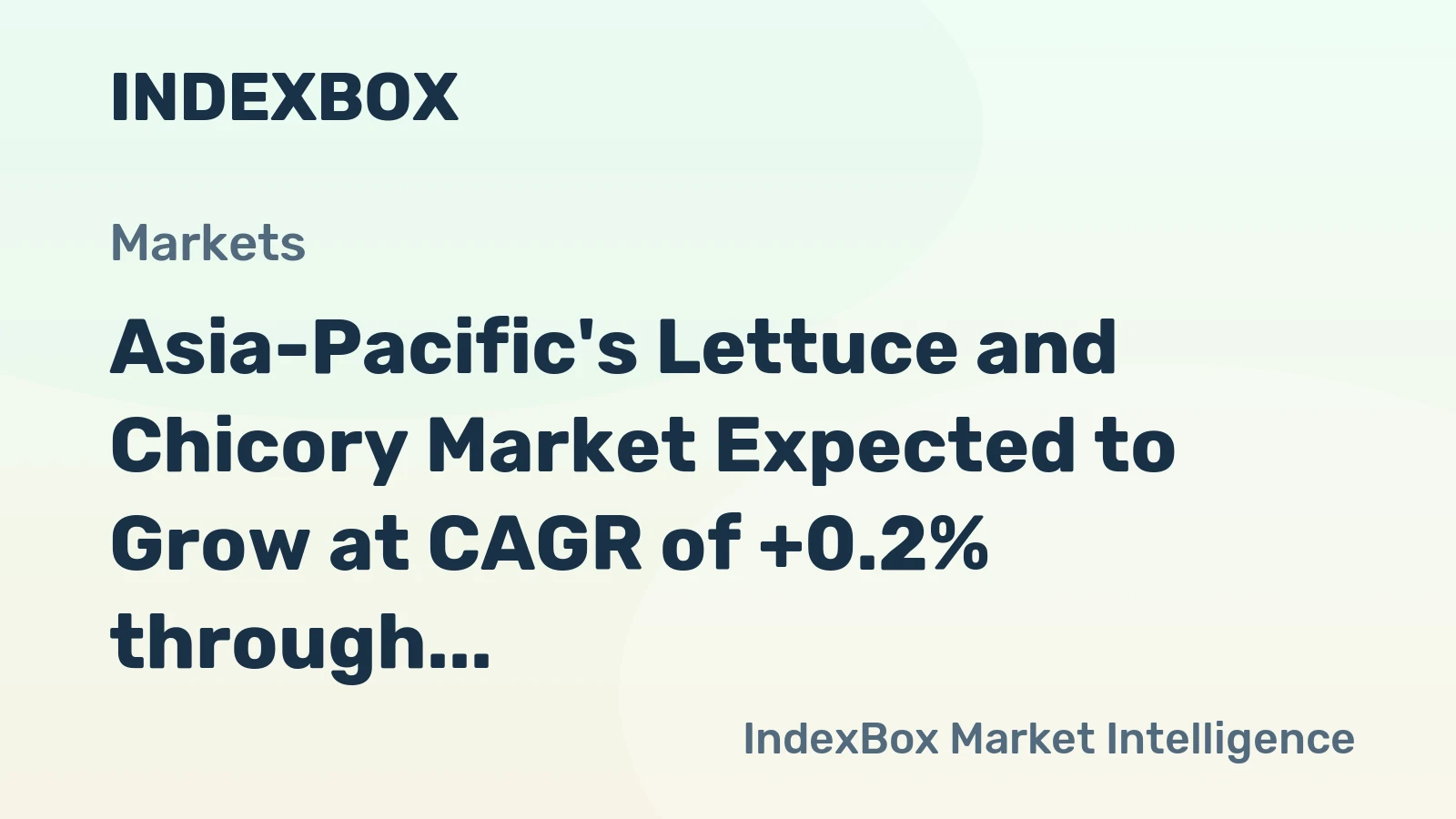 Asia-Pacific's Lettuce and Chicory Market Expected to Grow at CAGR of +0.2% through 2035