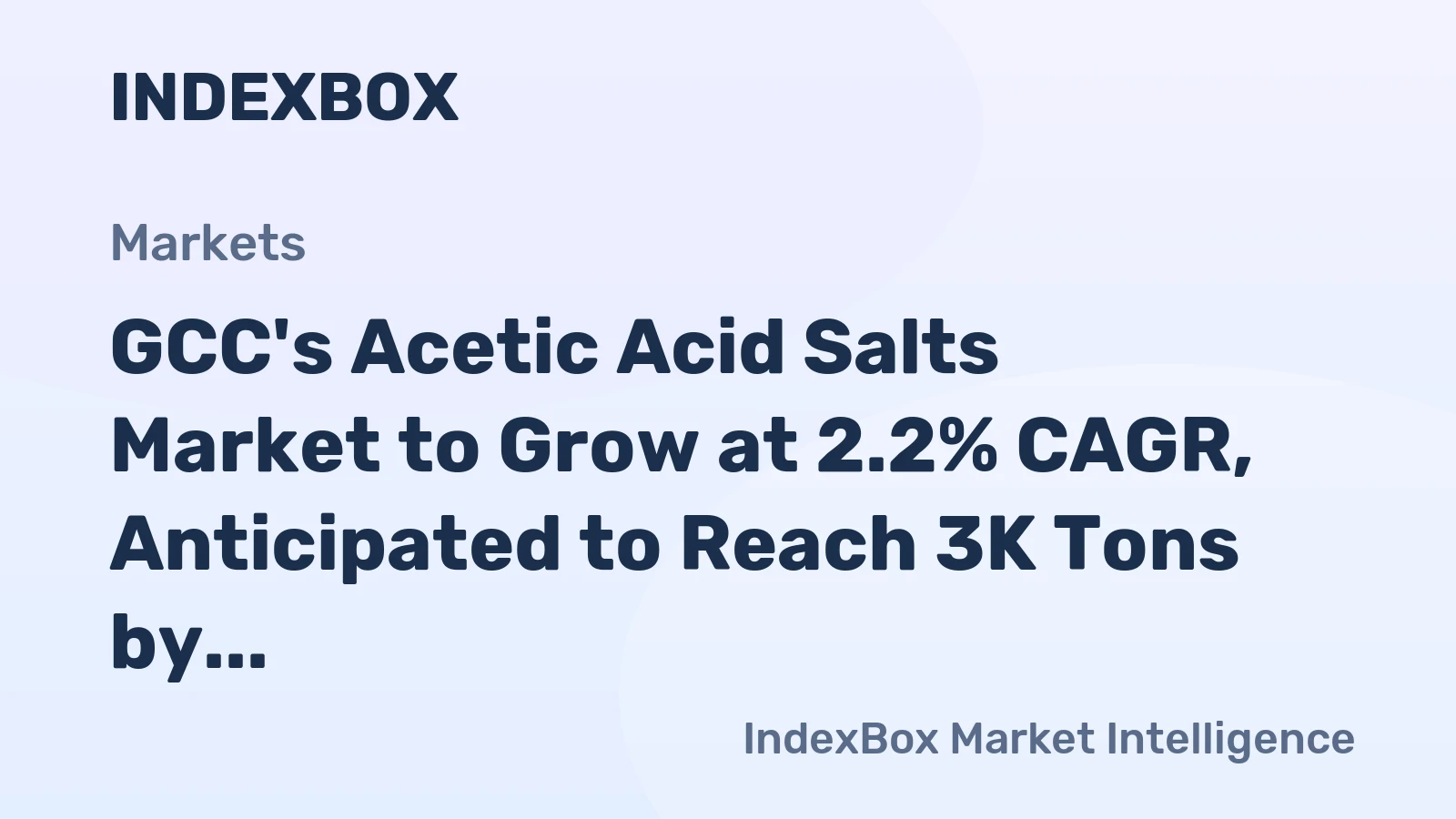 GCC's Acetic Acid Salts Market to Grow at 2.2% CAGR, Anticipated to Reach 3K Tons by 2035
