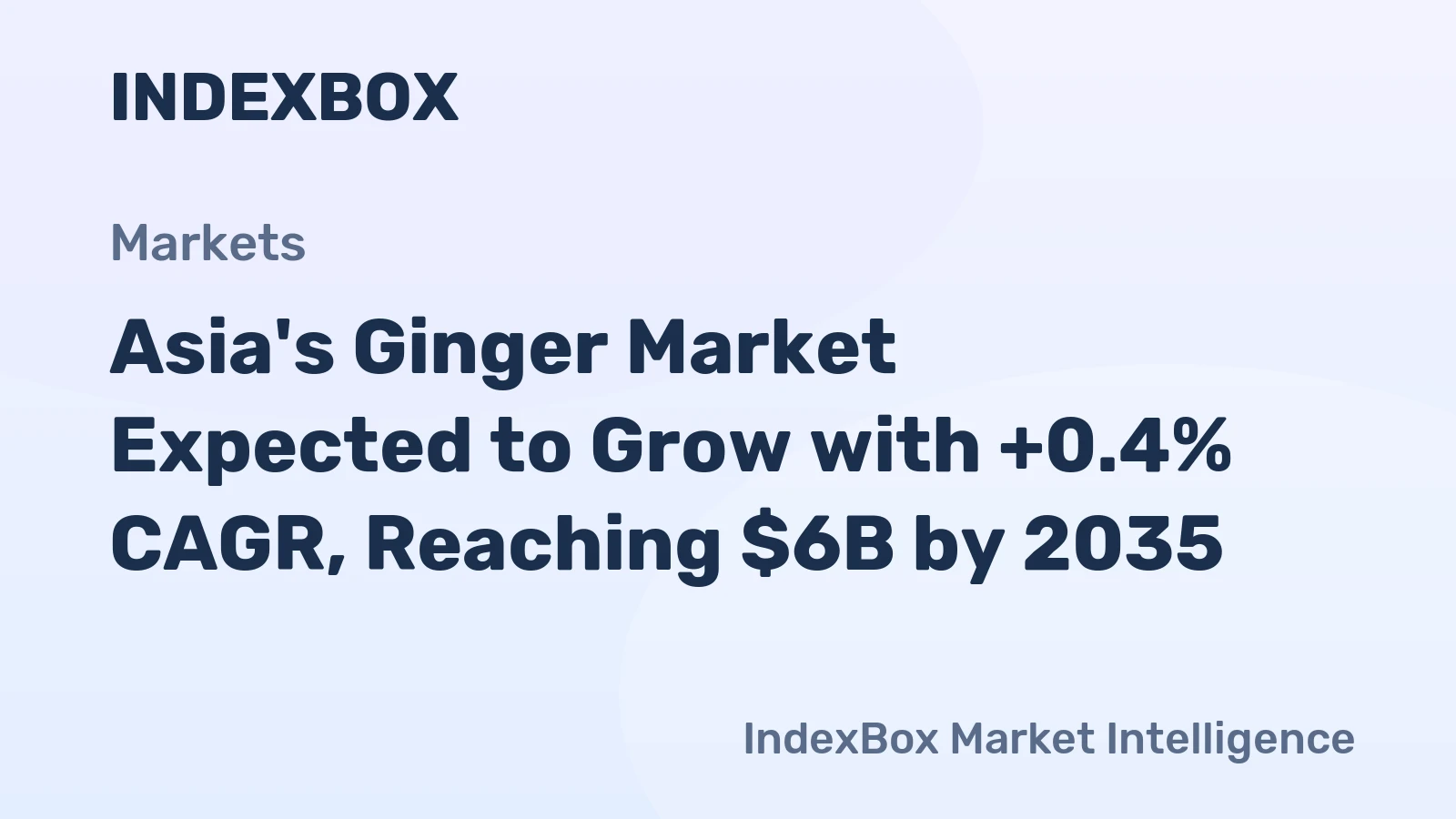 Asia's Ginger Market Expected to Grow with +0.4% CAGR, Reaching $6B by 2035
