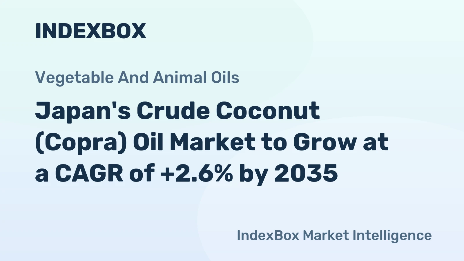 Japan's Crude Coconut (Copra) Oil Market to Grow at a CAGR of +2.6% by 2035