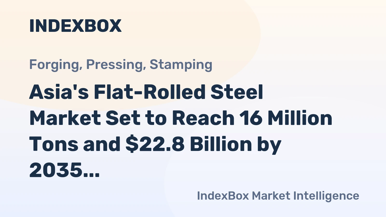 Asia's Flat-Rolled Steel Market Set to Reach 16 Million Tons and $22.8 Billion by 2035