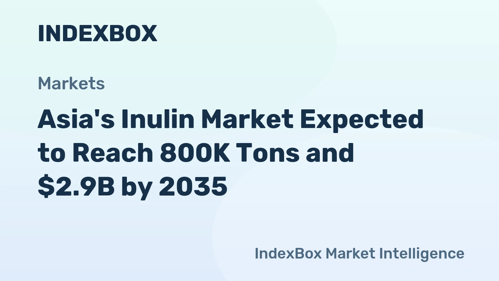 Asia's Inulin Market Expected to Reach 800K Tons and $2.9B by 2035