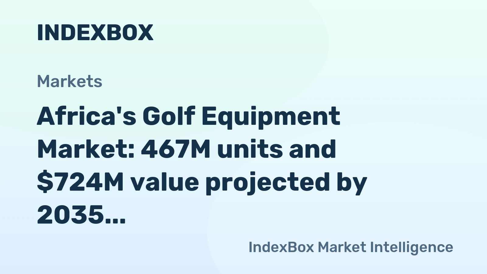 Africa's Golf Equipment Market: 467M units and $724M value projected by 2035