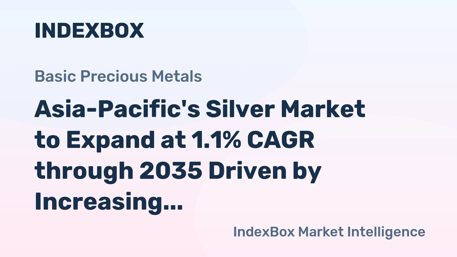 Asia-Pacific's Silver Market to Expand at 1.1% CAGR through 2035 Driven by Increasing Demand for Silver Plated with Gold or Platinum