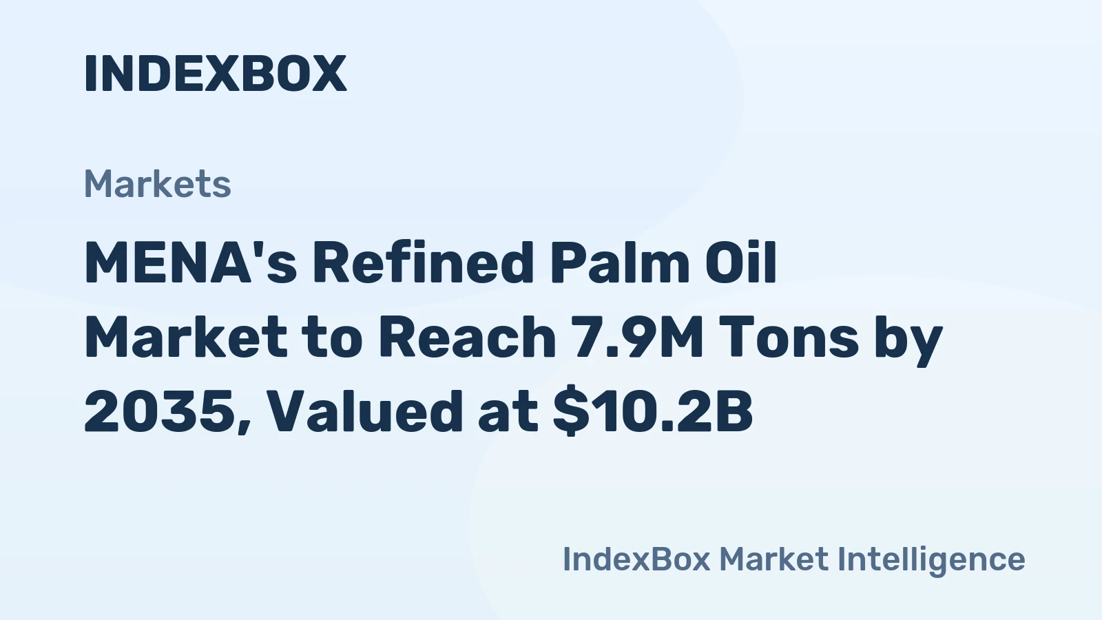 MENA's Refined Palm Oil Market to Reach 7.9M Tons by 2035, Valued at $10.2B