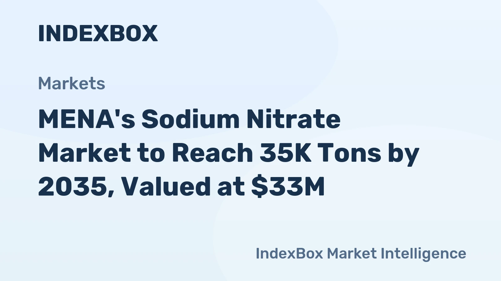 MENA's Sodium Nitrate Market to Reach 35K Tons by 2035, Valued at $33M
