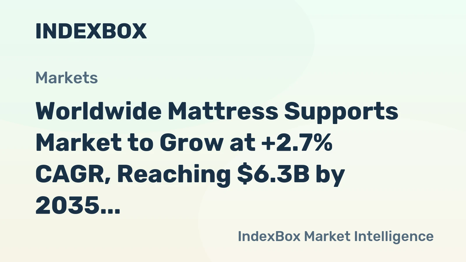 Worldwide Mattress Supports Market to Grow at +2.7% CAGR, Reaching $6.3B by 2035