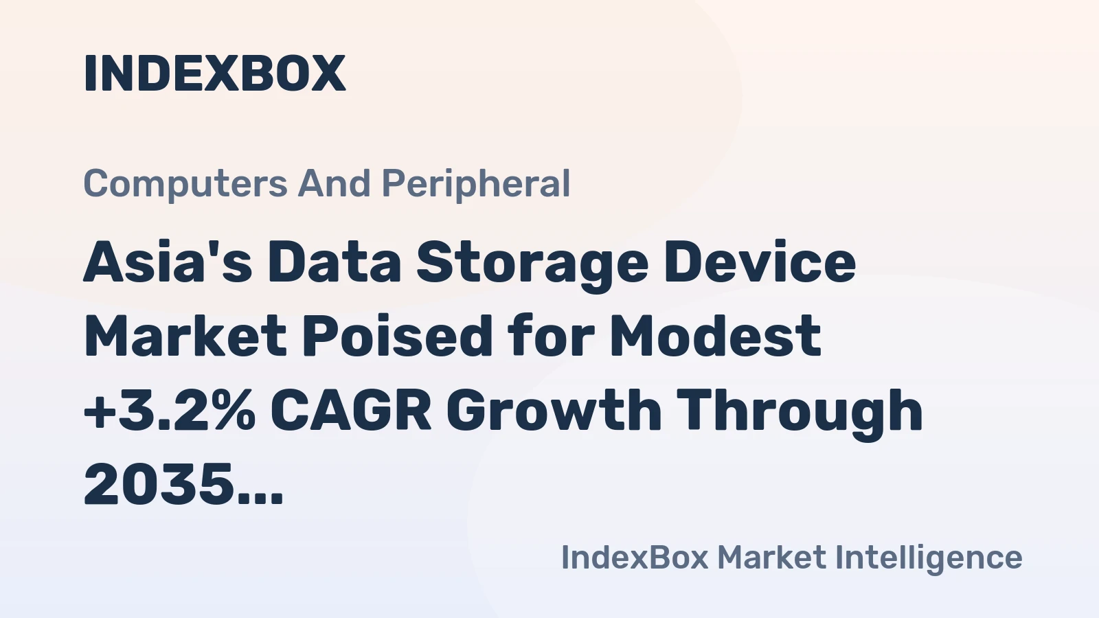 Asia's Data Storage Device Market Poised for Modest +3.2% CAGR Growth Through 2035