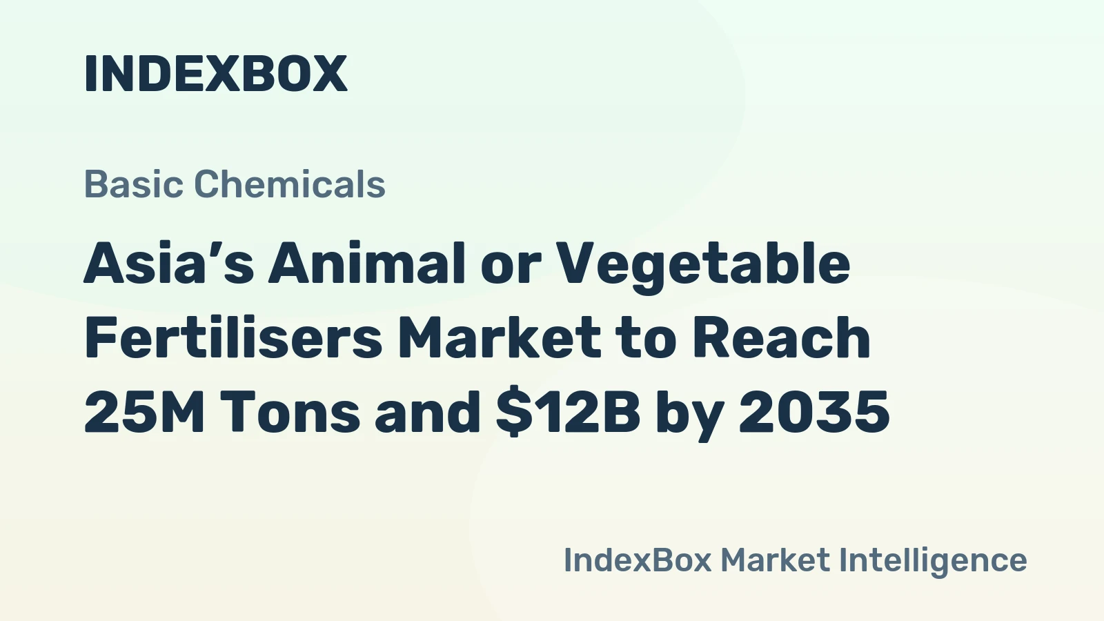 Asia’s Animal or Vegetable Fertilisers Market to Reach 25M Tons and $12B by 2035
