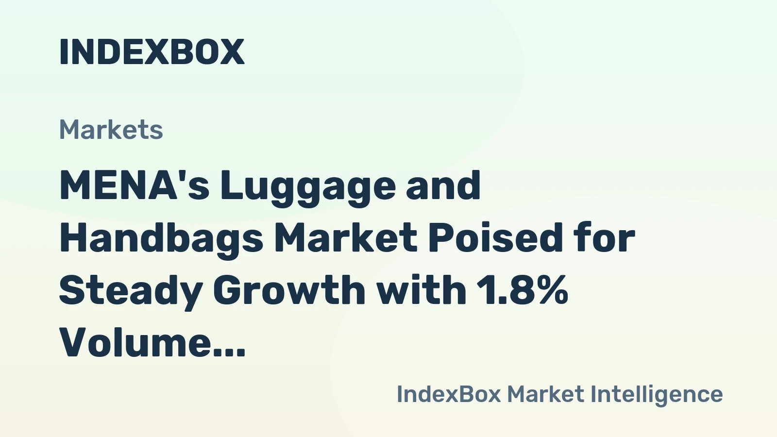 MENA's Luggage and Handbags Market Poised for Steady Growth with 1.8% Volume CAGR