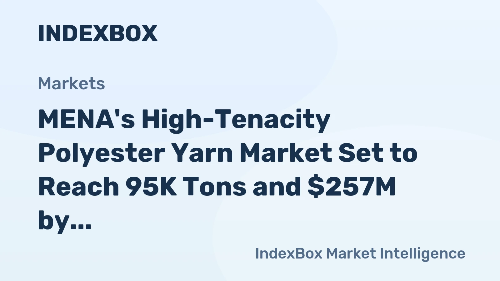 MENA's High-Tenacity Polyester Yarn Market Set to Reach 95K Tons and $257M by 2035