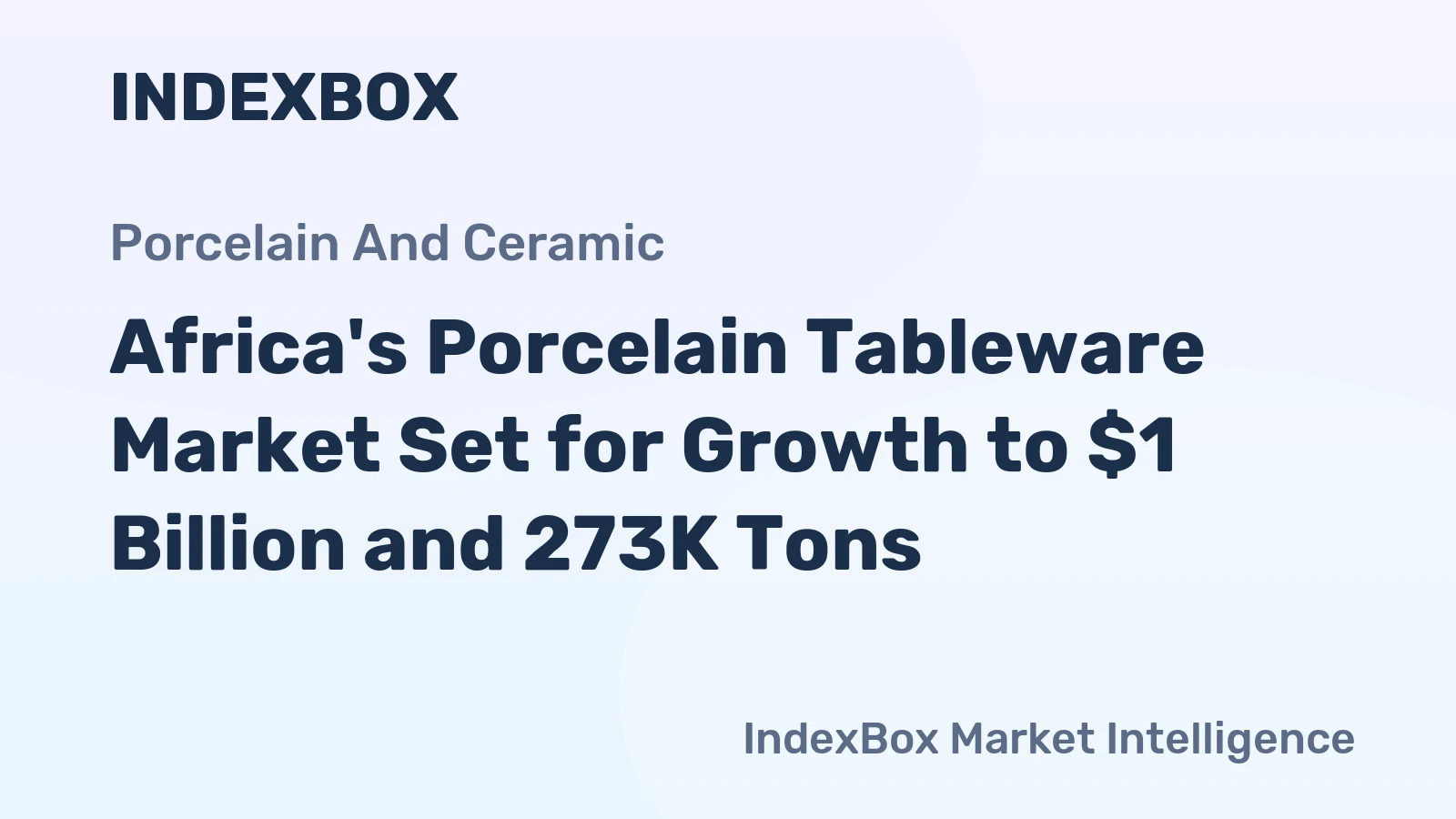 Africa's Porcelain Tableware Market Set for Growth to $1 Billion and 273K Tons