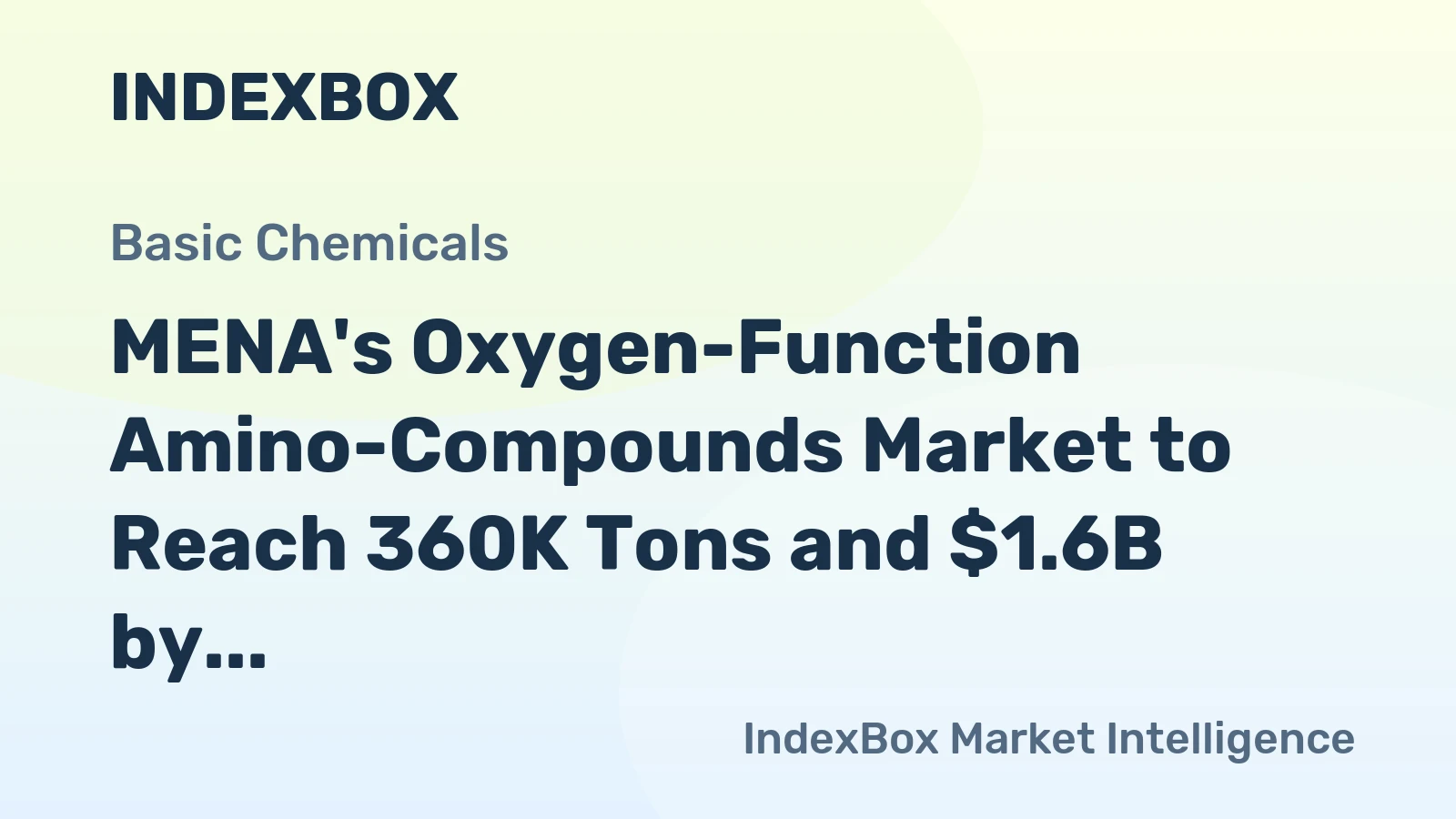 MENA's Oxygen-Function Amino-Compounds Market to Reach 360K Tons and $1.6B by 2035