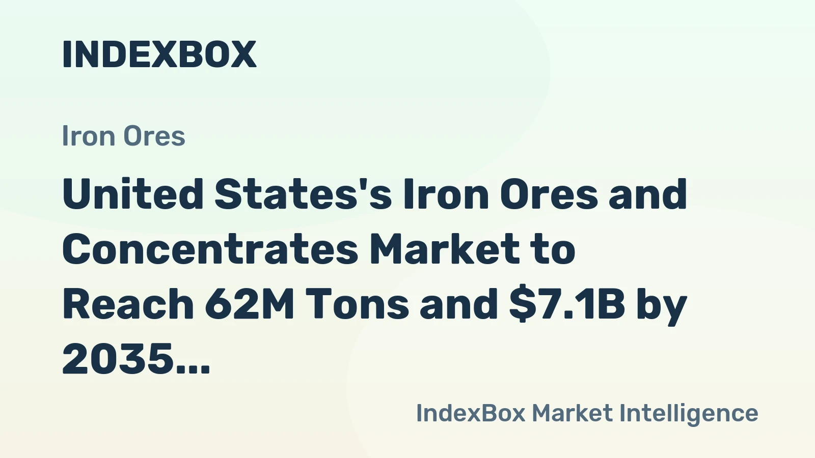 United States's Iron Ores and Concentrates Market to Reach 62M Tons and $7.1B by 2035