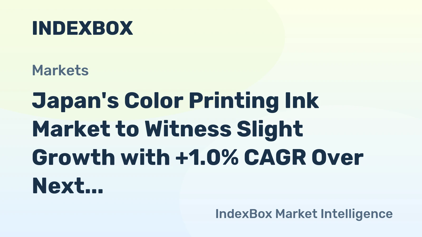 Japan's Color Printing Ink Market to Witness Slight Growth with +1.0% CAGR Over Next Decade
