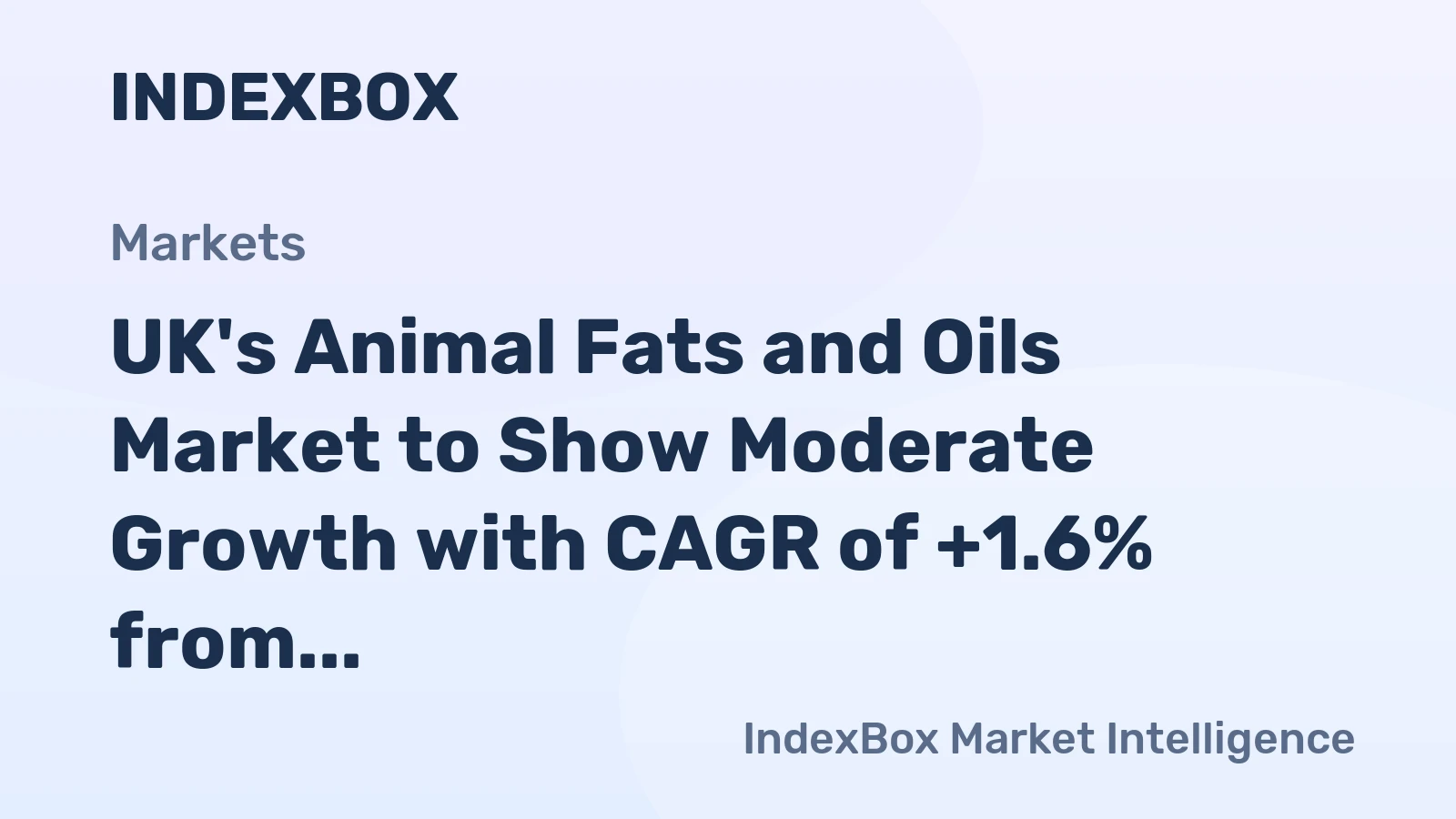 UK's Animal Fats and Oils Market to Show Moderate Growth with CAGR of +1.6% from 2024 to 2035