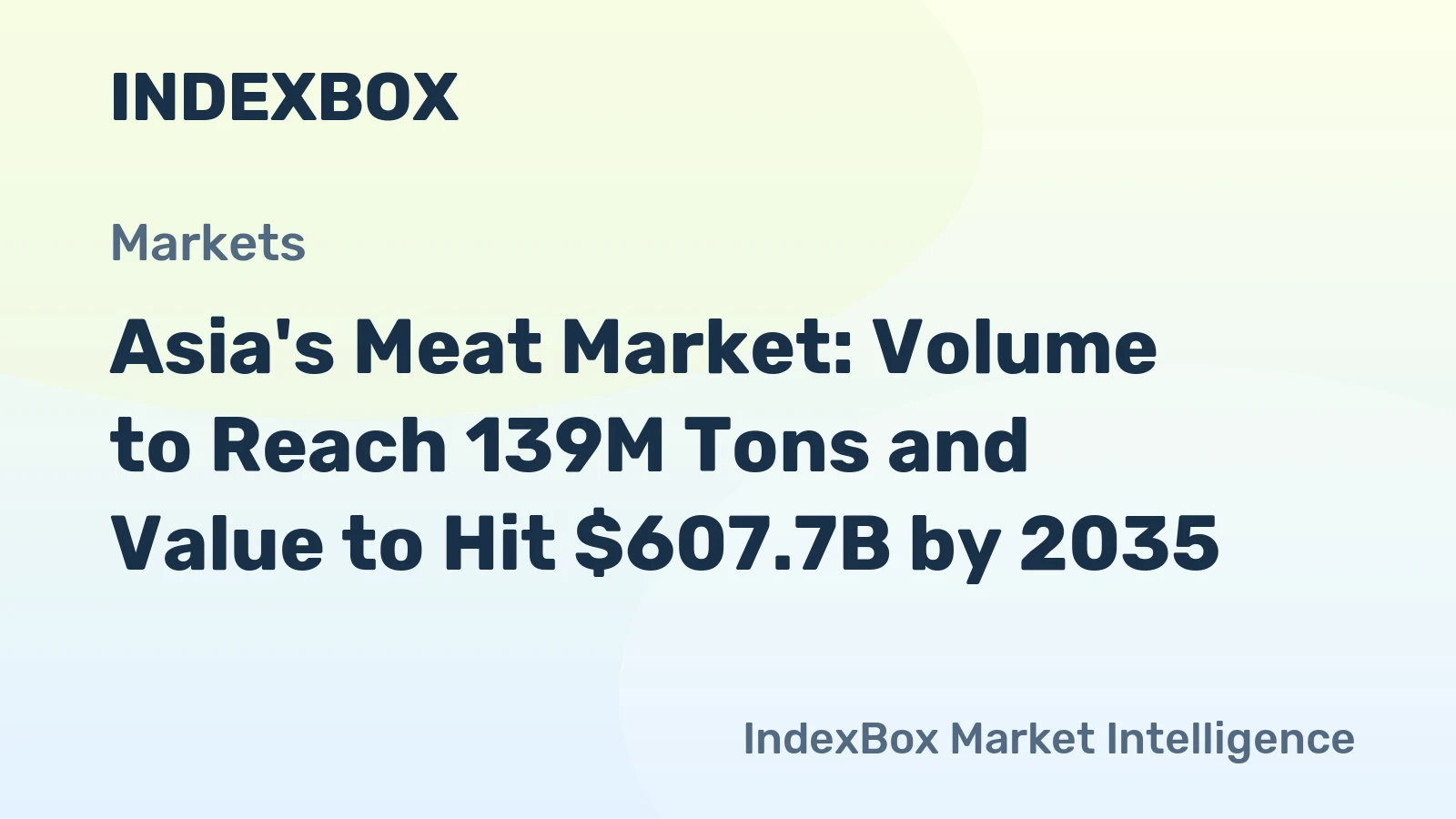 Asia's Meat Market: Volume to Reach 139M Tons and Value to Hit $607.7B by 2035