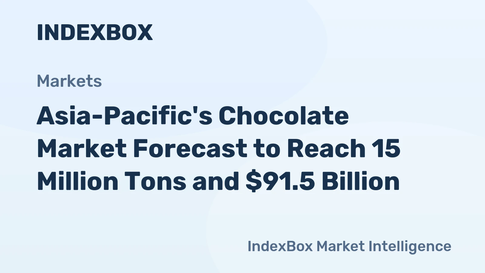 Asia-Pacific's Chocolate Market Forecast to Reach 15 Million Tons and $91.5 Billion