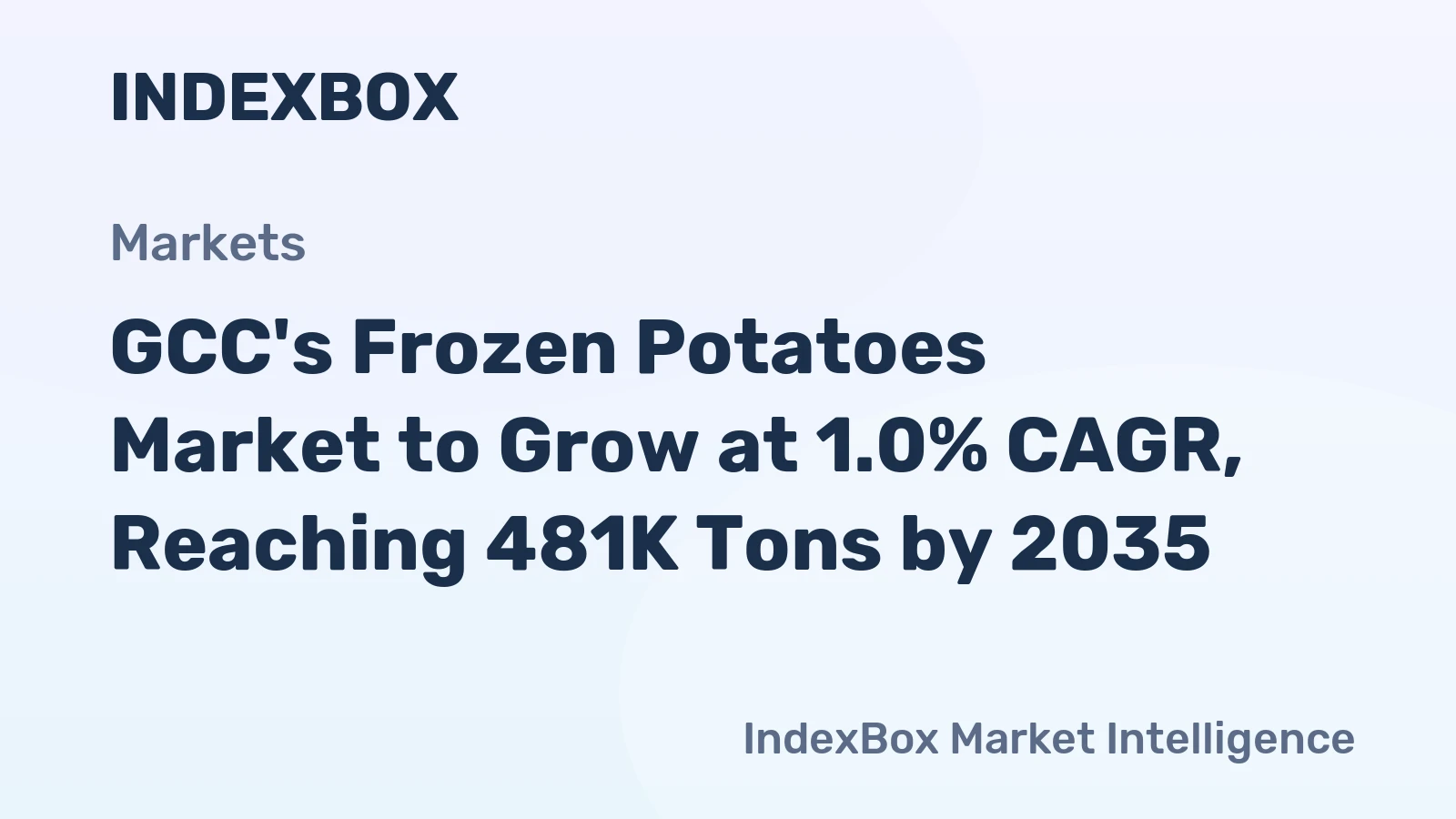 GCC's Frozen Potatoes Market to Grow at 1.0% CAGR, Reaching 481K Tons by 2035