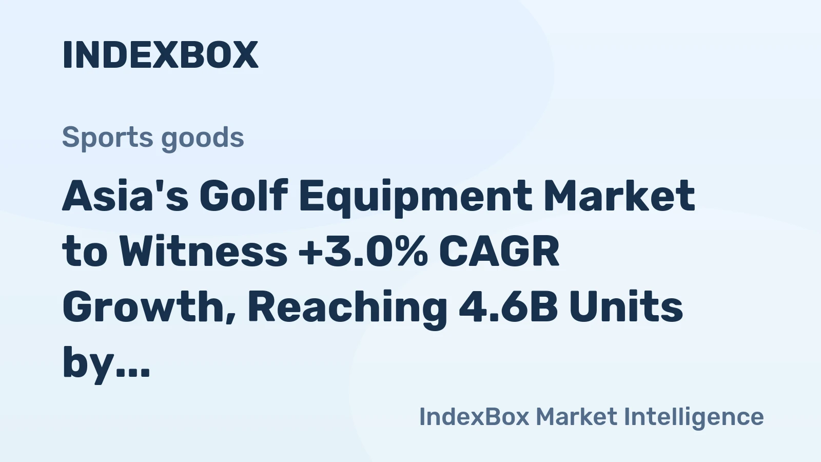 Asia's Golf Equipment Market to Witness +3.0% CAGR Growth, Reaching 4.6B Units by 2035