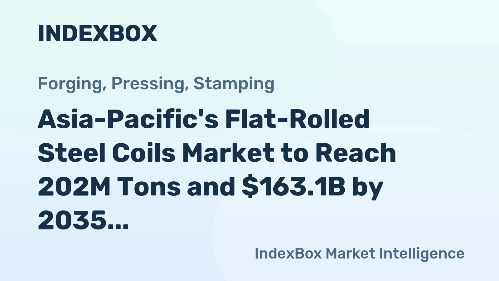 Asia-Pacific's Flat-Rolled Steel Coils Market to Reach 202M Tons and $163.1B by 2035
