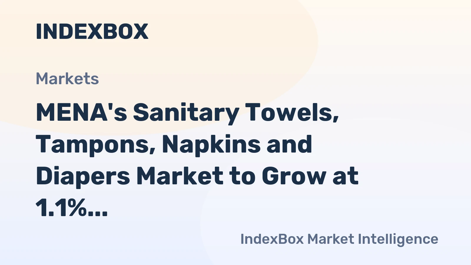 MENA's Sanitary Towels, Tampons, Napkins and Diapers Market to Grow at 1.1% CAGR, Reaching 2.4M Tons by 2035