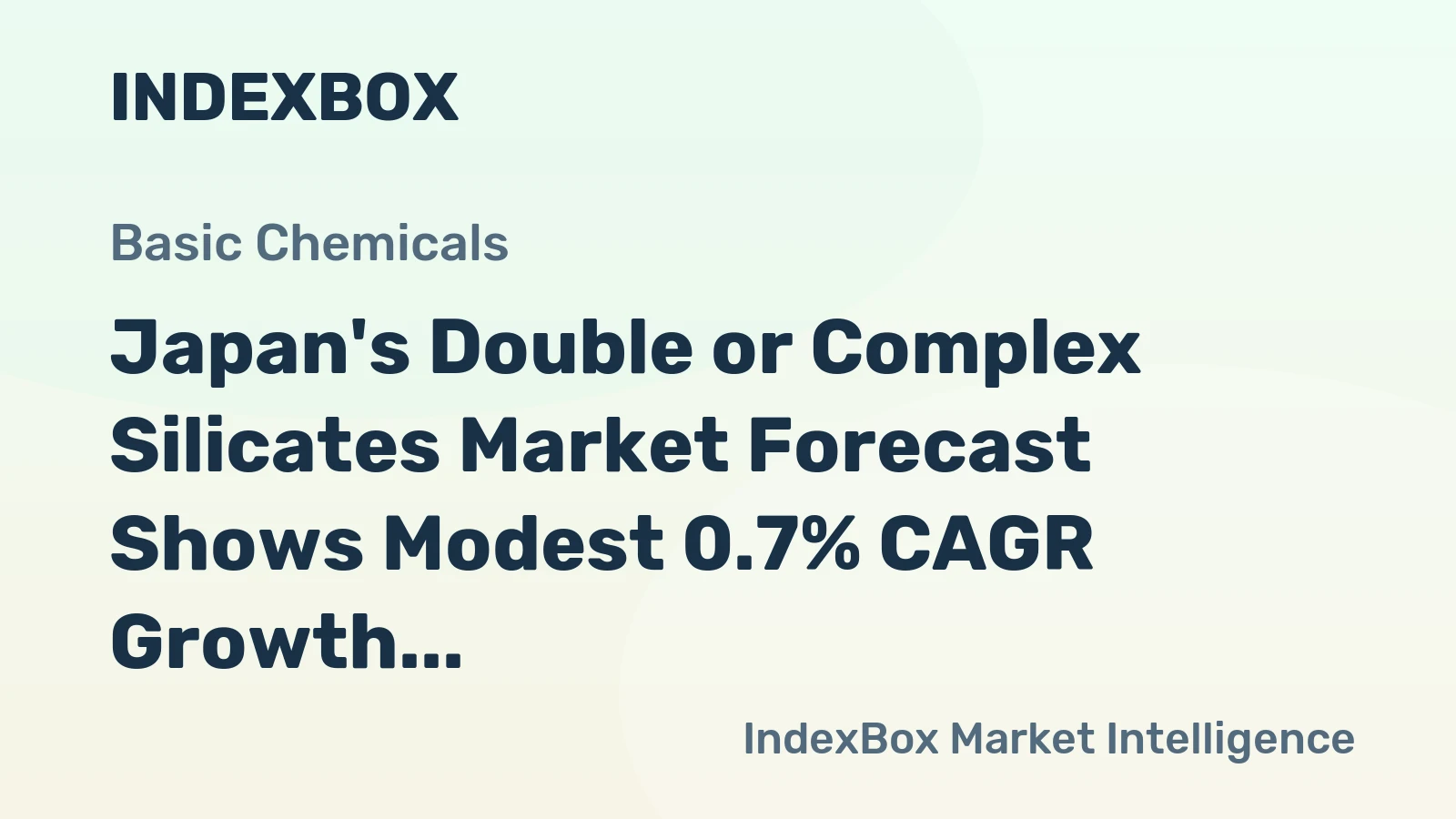 Japan's Double or Complex Silicates Market Forecast Shows Modest 0.7% CAGR Growth Through 2035
