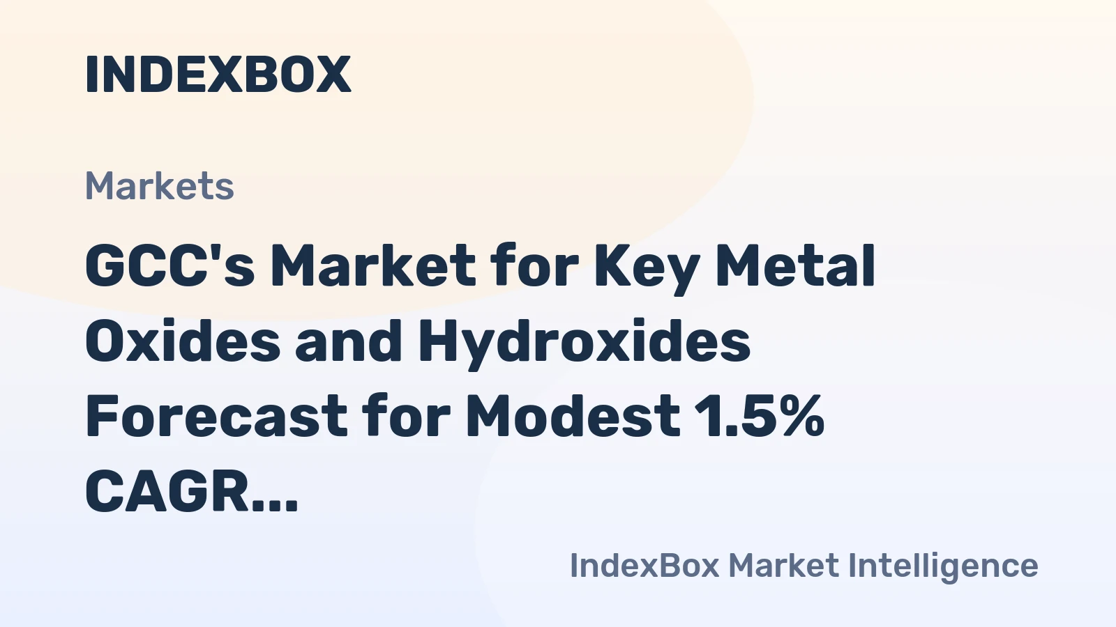 GCC's Market for Key Metal Oxides and Hydroxides Forecast for Modest 1.5% CAGR Growth Through 2035