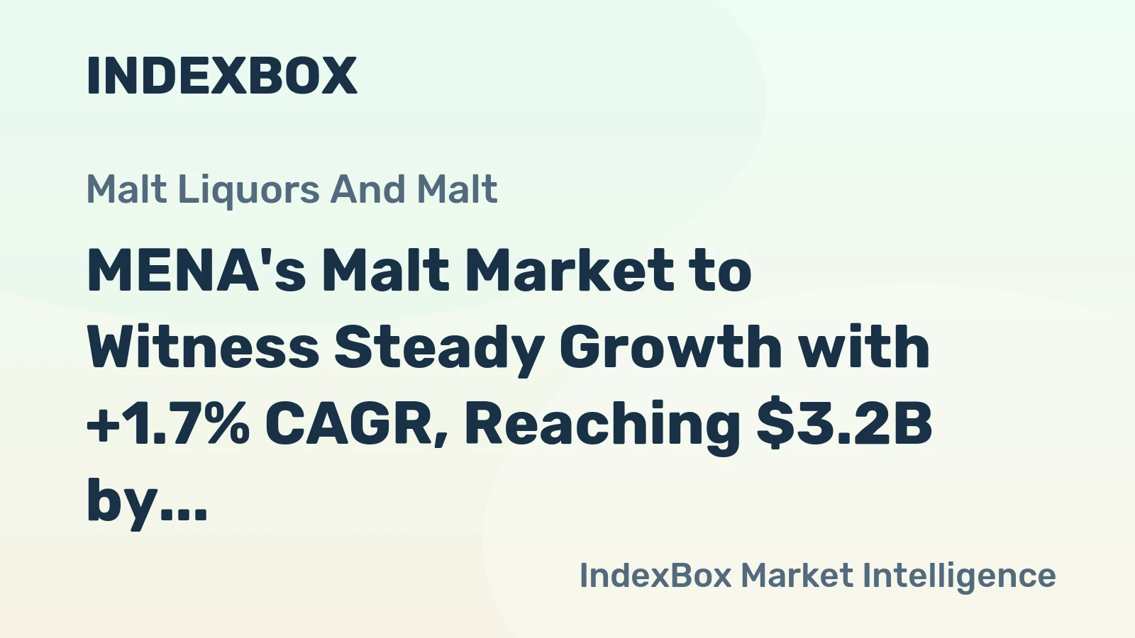 MENA's Malt Market to Witness Steady Growth with +1.7% CAGR, Reaching $3.2B by 2035