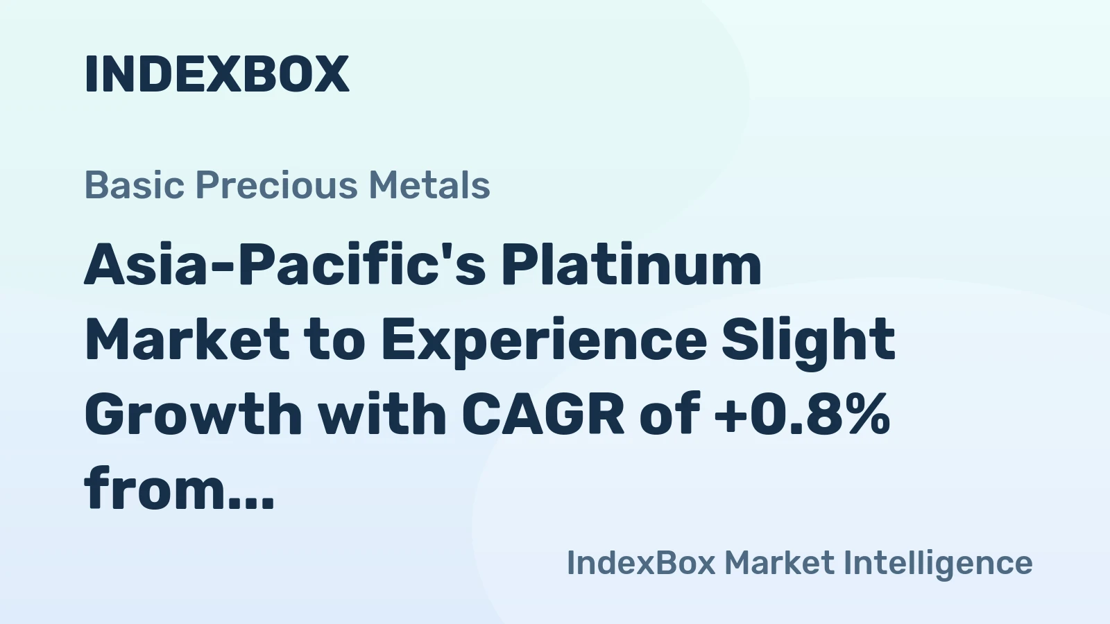 Asia-Pacific's Platinum Market to Experience Slight Growth with CAGR of +0.8% from 2024 to 2035