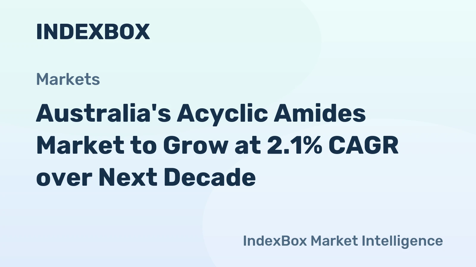 Australia's Acyclic Amides Market to Grow at 2.1% CAGR over Next Decade