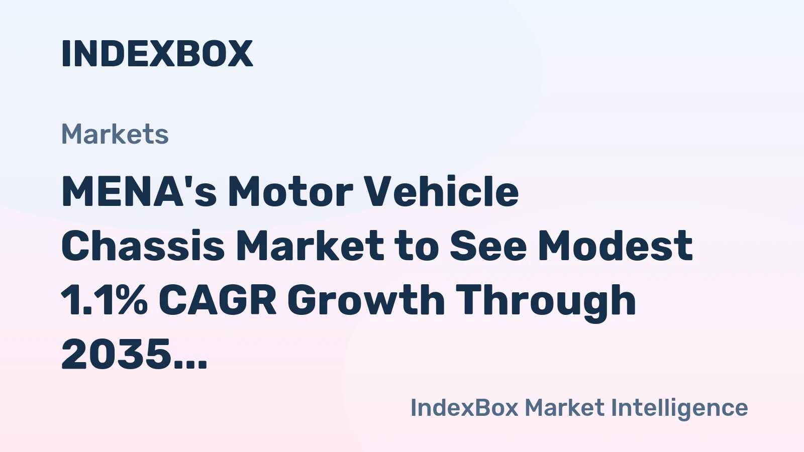 MENA's Motor Vehicle Chassis Market to See Modest 1.1% CAGR Growth Through 2035