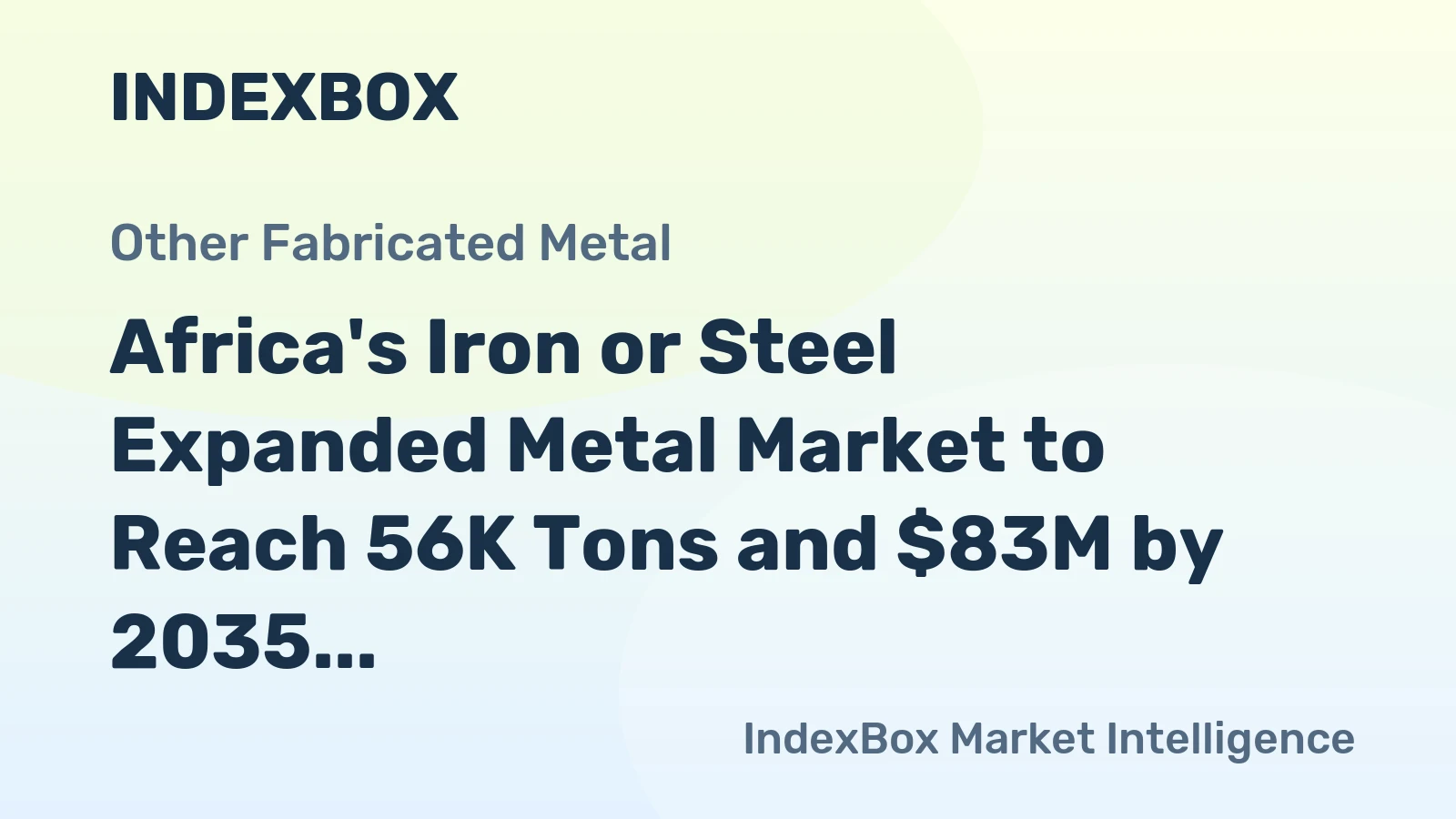 Africa's Iron or Steel Expanded Metal Market to Reach 56K Tons and $83M by 2035
