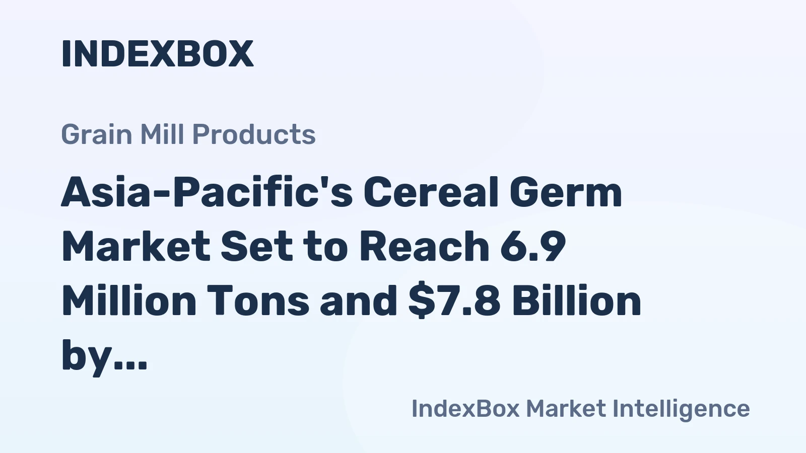 Asia-Pacific's Cereal Germ Market Set to Reach 6.9 Million Tons and $7.8 Billion by 2035