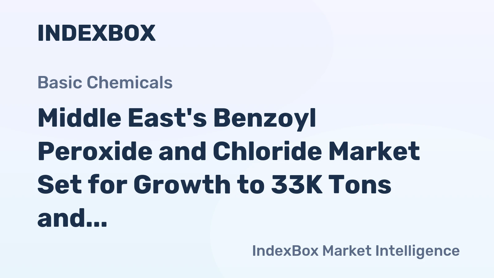 Middle East's Benzoyl Peroxide and Chloride Market Set for Growth to 33K Tons and $17M