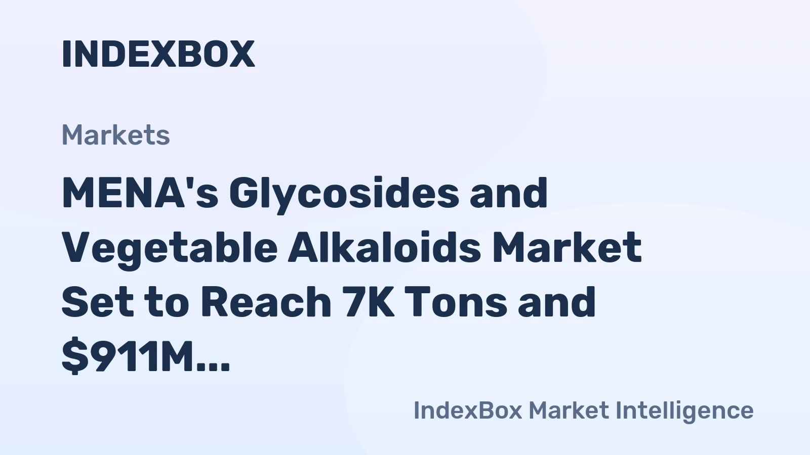 MENA's Glycosides and Vegetable Alkaloids Market Set to Reach 7K Tons and $911M by 2035