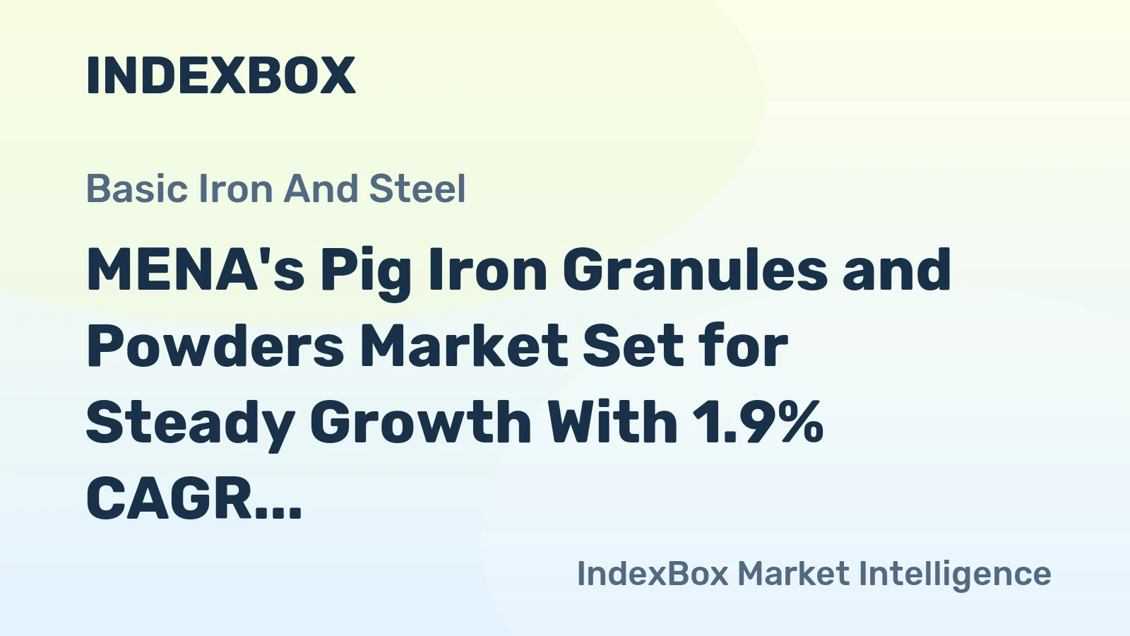 MENA's Pig Iron Granules and Powders Market Set for Steady Growth With 1.9% CAGR Through 2035